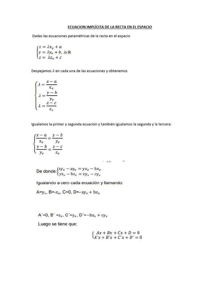 ECUACION_IMPLICITA_DE_LA_RECTA_EN_EL_ESPACIO | PDF