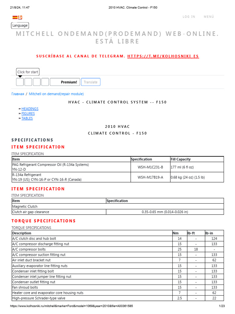 2010 HVAC. Climate Control - F150 | PDF | Air Conditioning ...