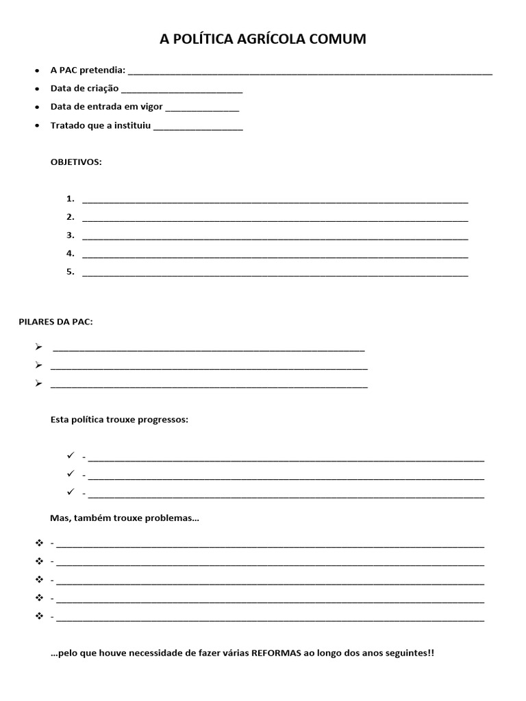 Exercício A Pac em Geografia No Rio | PDF | Agricultura | União Europeia