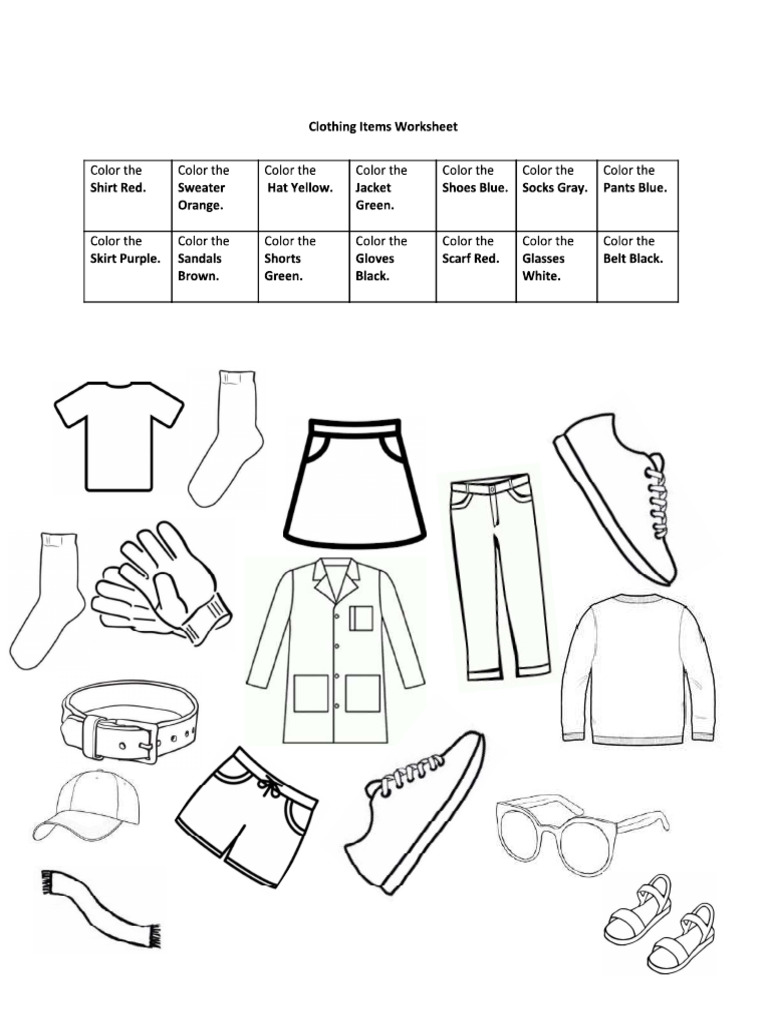 Clothing Worksheet | PDF