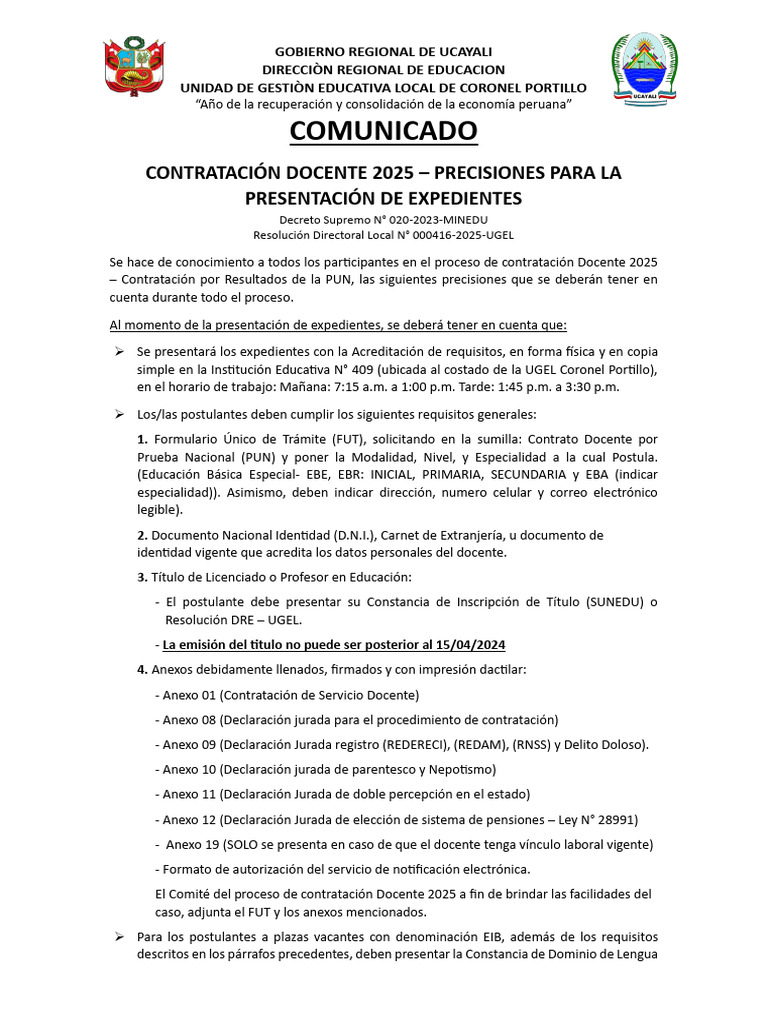 Presentacion Exp PUN UGEL CP Signed | PDF