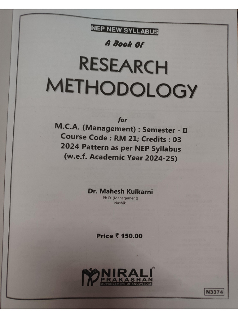 Research Methodology Book Semester 2 | PDF