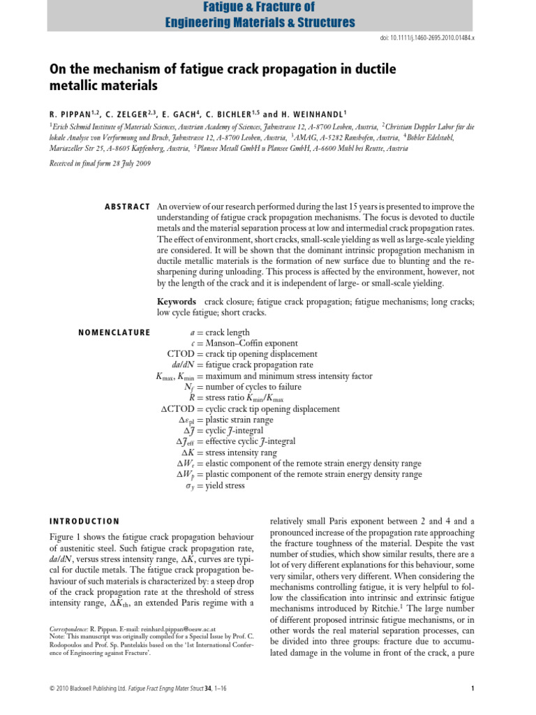 Discrete Dislocation Modeling of Fatigue Crack Propagation | PDF | Fracture | Fracture Mechanics