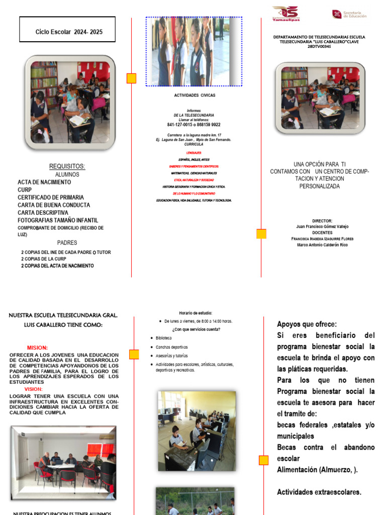 Triptico 2025 | PDF | Escuelas | Aprendizaje
