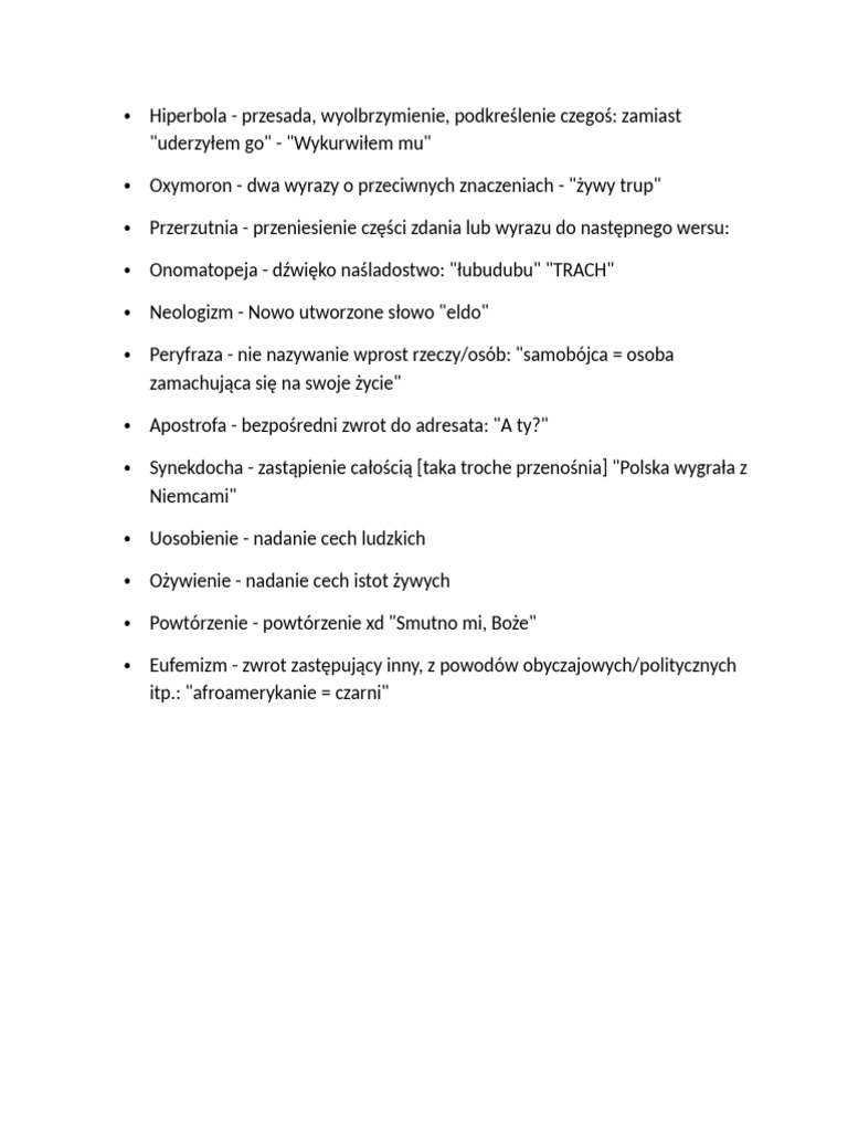 Środki Stylistyczne | PDF