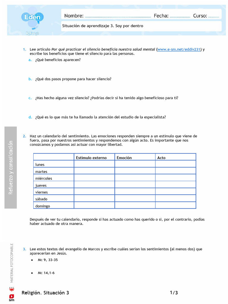 Ficha de Refuerzo y Consolidación Del Tema 3 | PDF