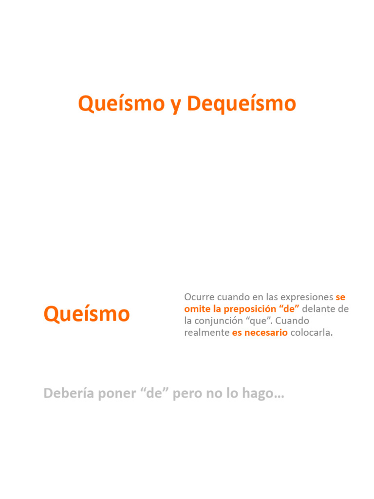 Queísmo y Dequeísmo - Material Extra | PDF | Unidades Semánticas ...
