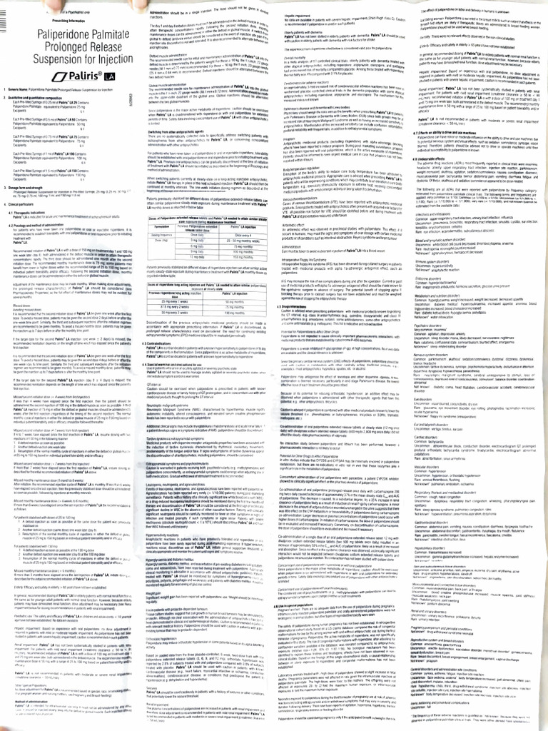 Pali Peridone Prescription | PDF | Pharmacology | Medical Specialties