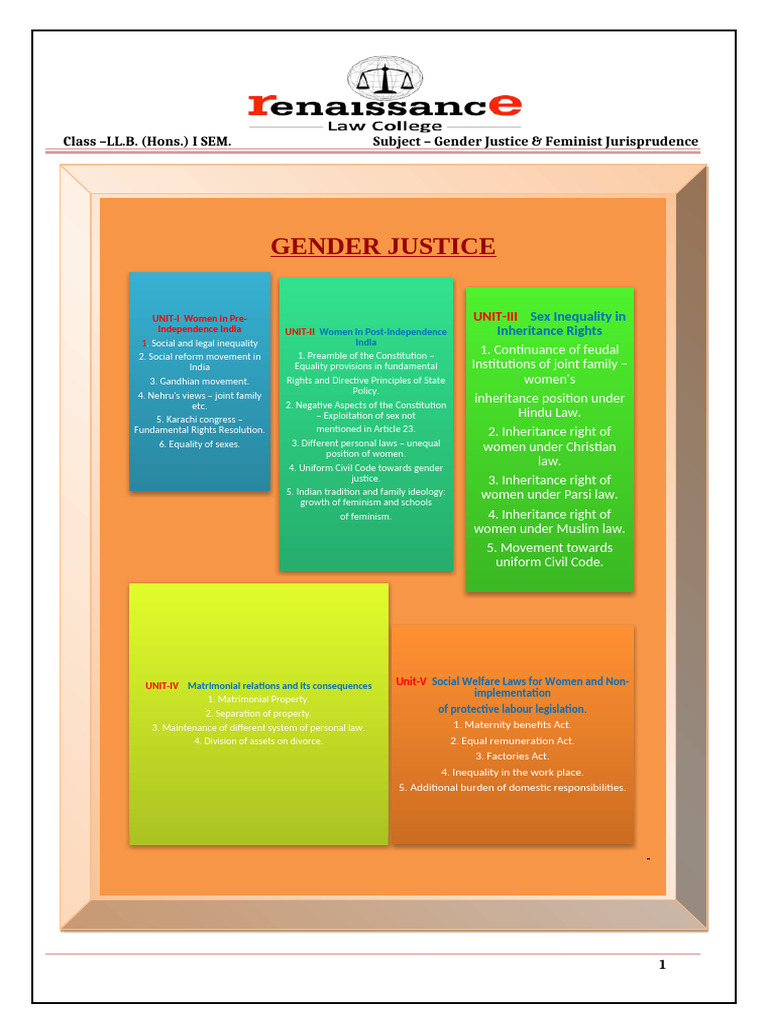 Gender Justice in India: Historical Insights | PDF | Gender Equality ...