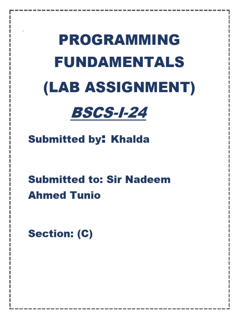 Programming Fundamentals | PDF