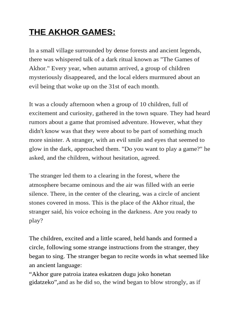 The Dark Ritual of Akhor Games | PDF