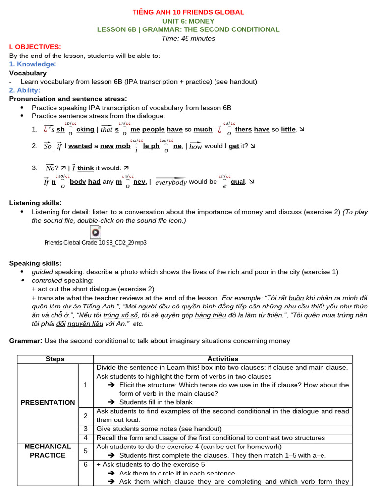Unit 6B: Second Conditional Grammar | PDF | Linguistics | Grammar