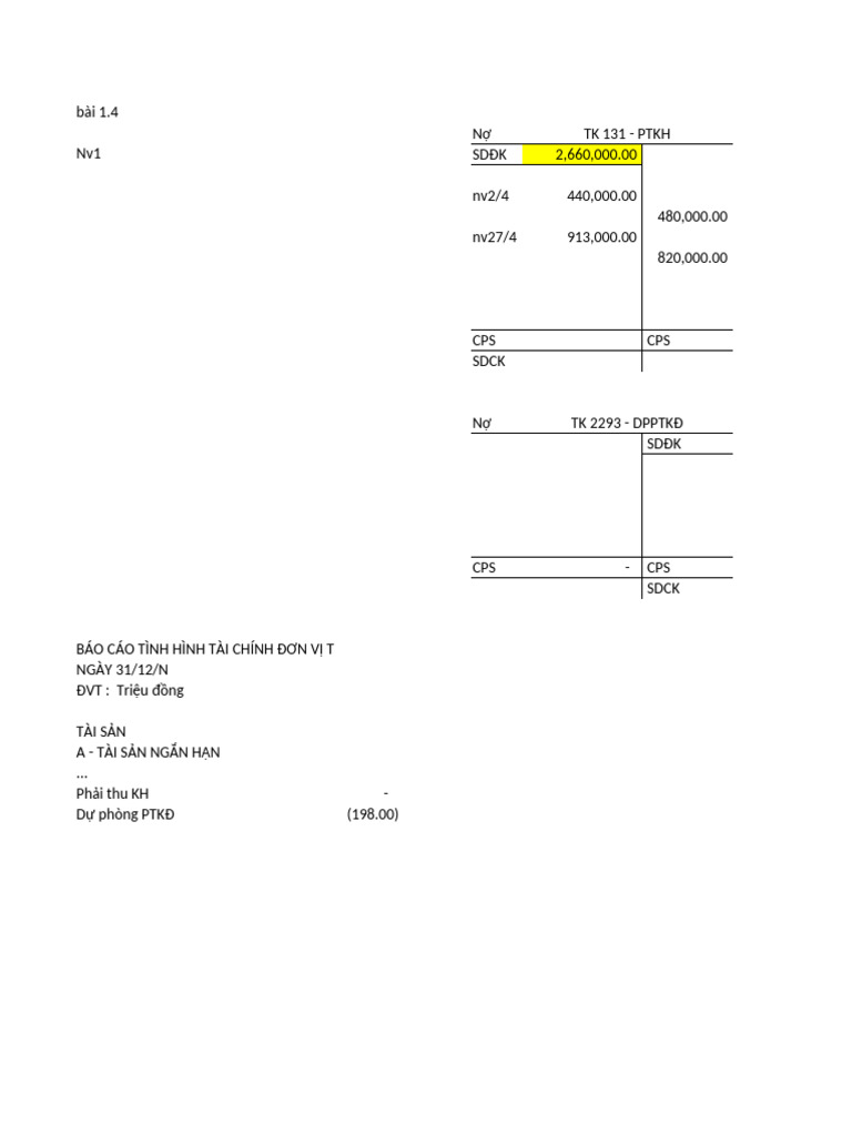 Bài Tập KTTC Sửa | PDF