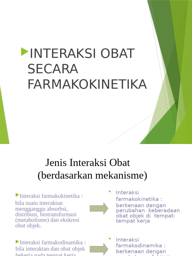 01 INTERAKSI OBAT_fase absorbsi dan distribusi (1) | PDF