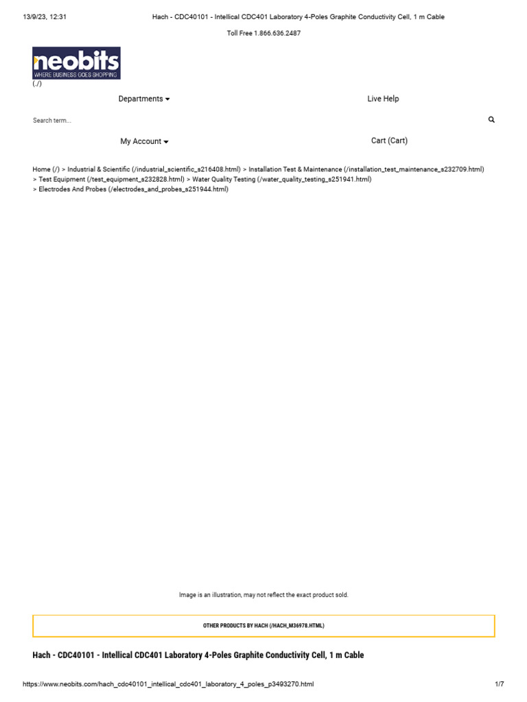 Hach - CDC40101 - Intellical CDC401 Laboratory 4-Poles Graphite ...