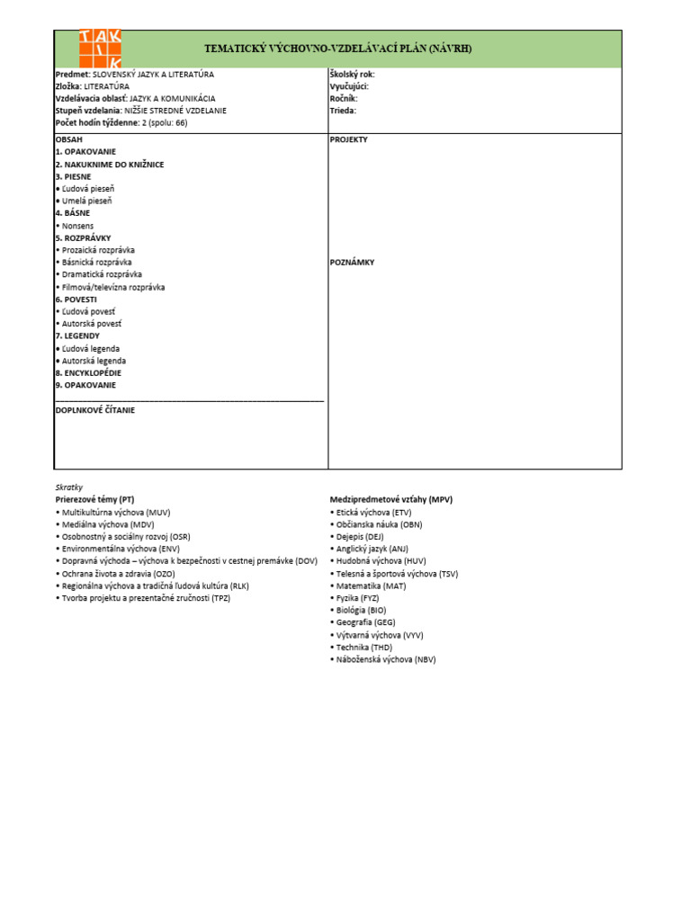 TVVP - Literatúra V Pohode 5 | PDF