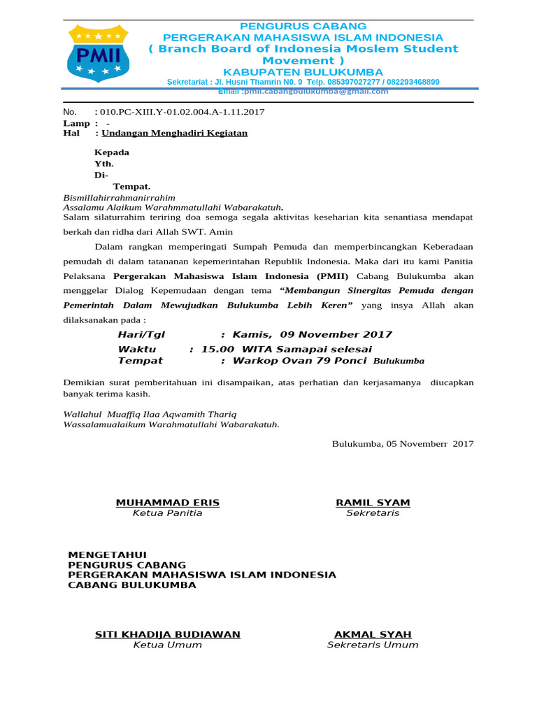 Surat Undangan Dialog | PDF