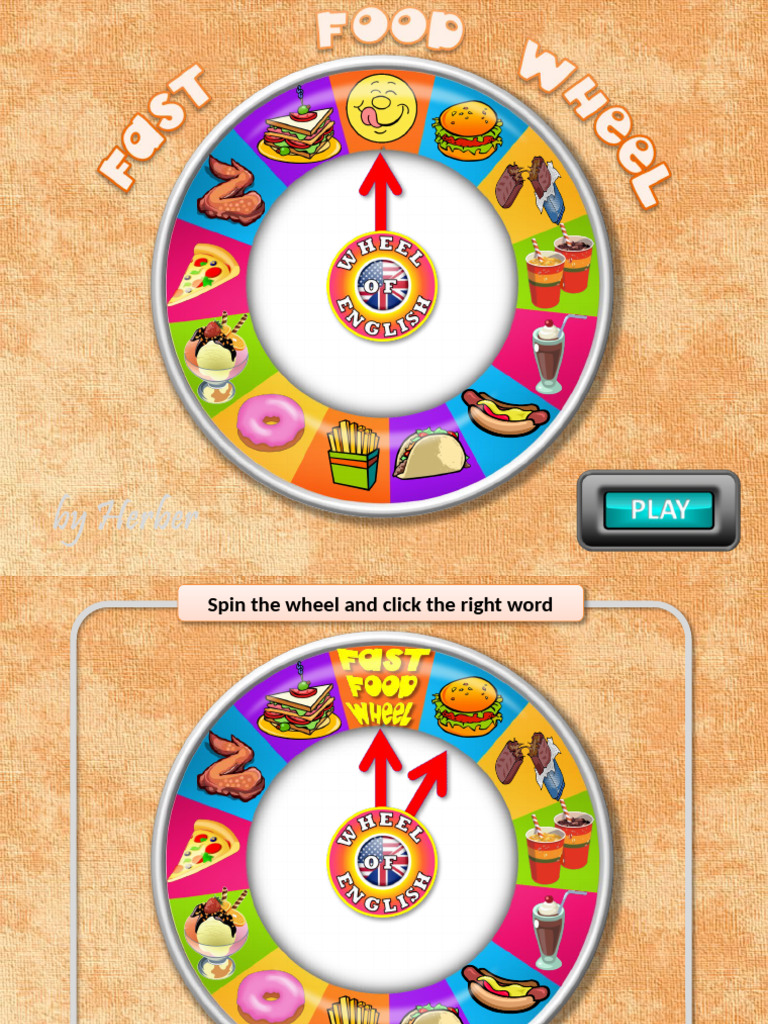 Fast Food Wheel Fun Activities Games Games - 63297 | PDF | Hamburgers ...
