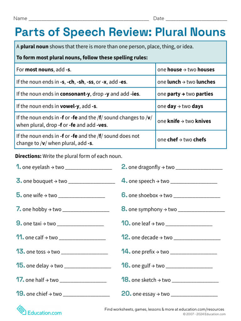 Plural Nouns | PDF