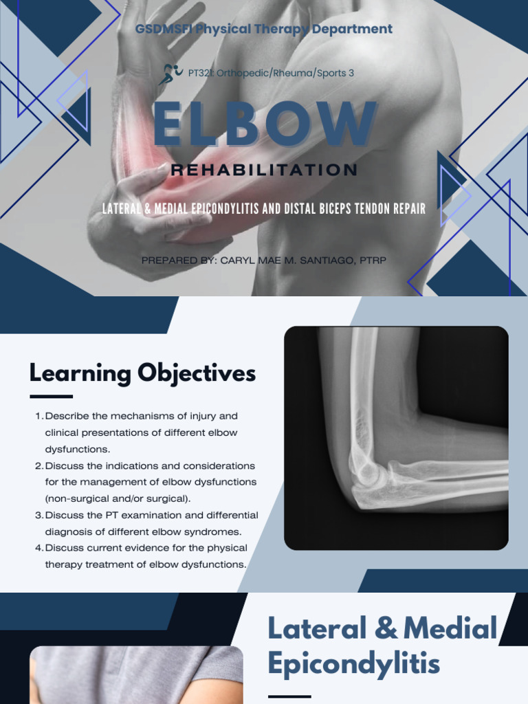 PT321+L6 Lateral+and+Medial+Epicondylitis +Distal+Biceps+Tendon+Repair+ ...