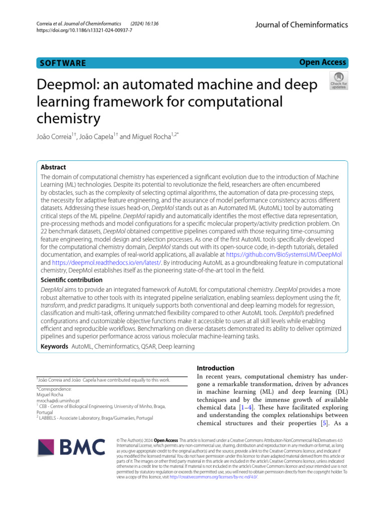 4. Journal of Cheminformatics, Chemistry Central | PDF | Quantitative Structure–Activity ...