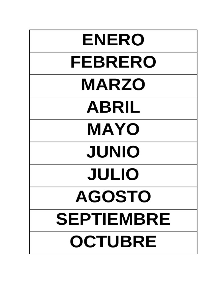 Números, Meses, Estaciones y Año Para Calendario | PDF