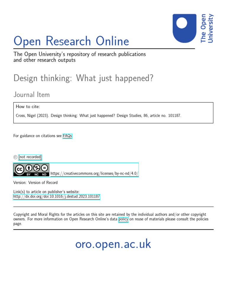 Design thinking What just happened - Nigel Cross | PDF | Design ...
