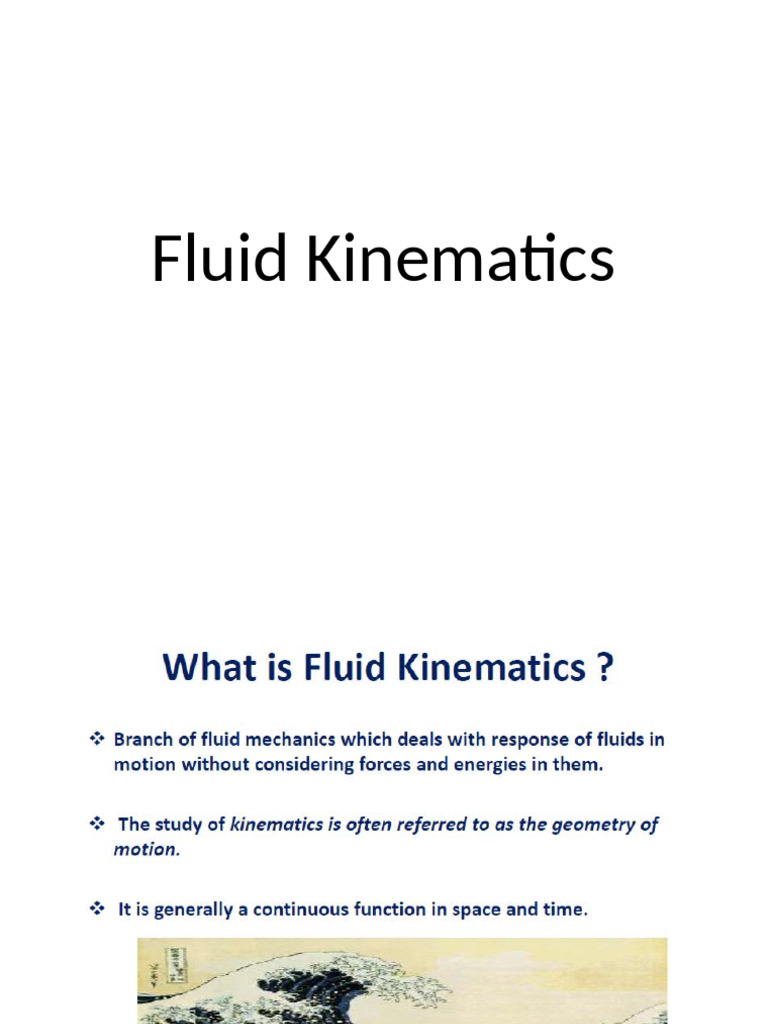 Fluid Kinematics-Module 2 | PDF