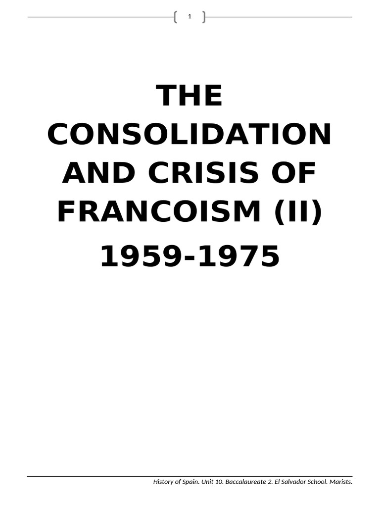 Francoism in Spain: 1959-1975 Overview | PDF | Francoist Spain ...