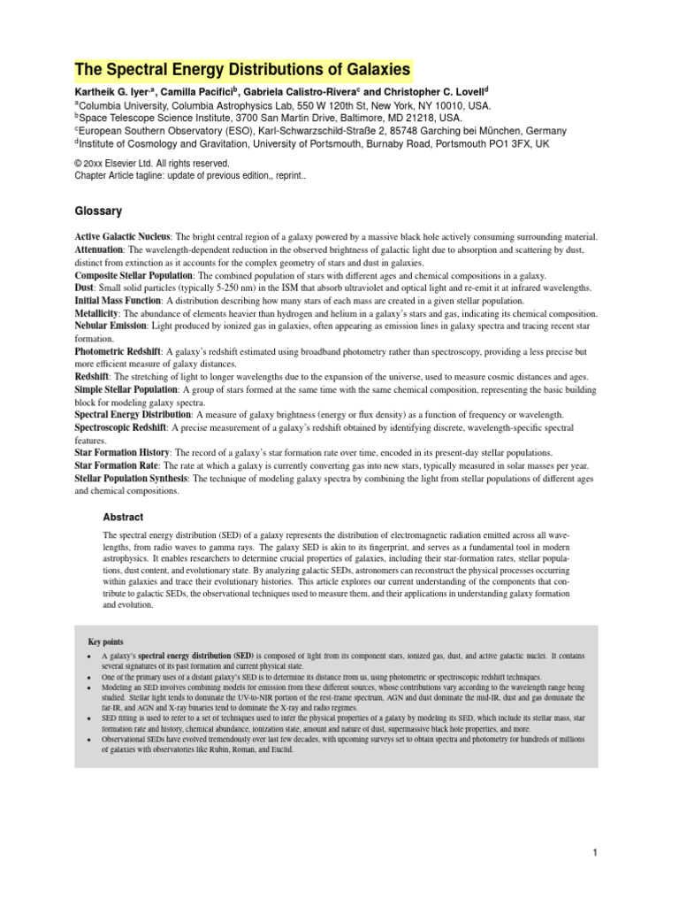 Spectral Energy Distribution Reviewpaper | PDF | Galaxy | Stars
