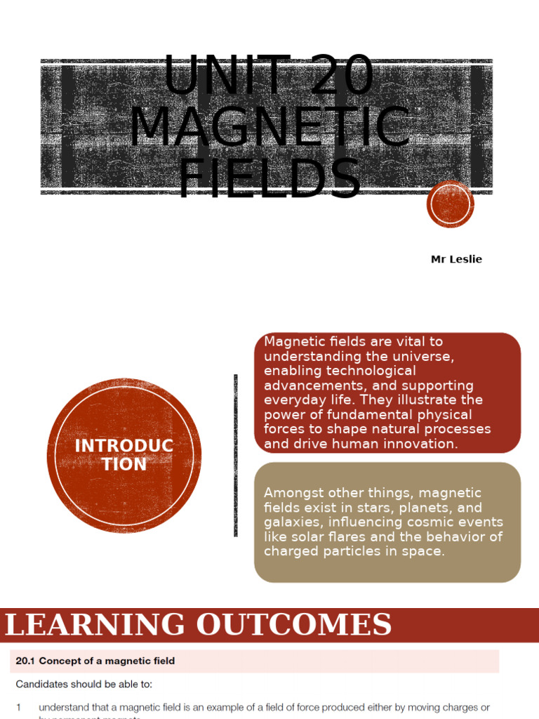 Unit 20 - Magnetic Fields | PDF | Magnetic Field | Electromagnetic ...