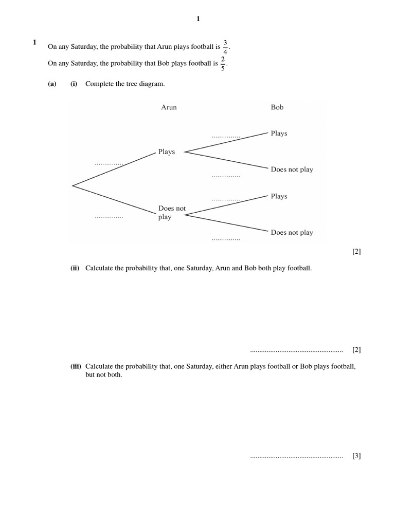 Probability Exam Questions | PDF | Flowers | Mathematics