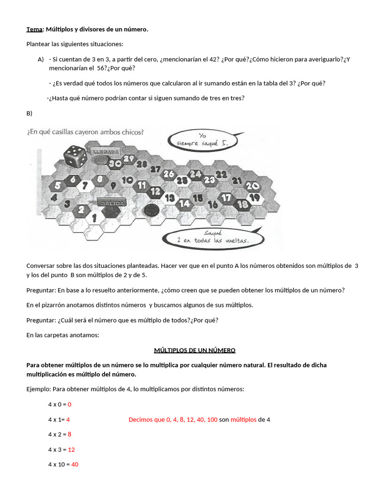 Clases Múltiplos y Divisores, Primos y Compuestos 2017 | PDF | Número ...