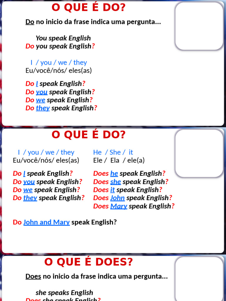Entendendo "Do" e "Does" em Inglês | PDF
