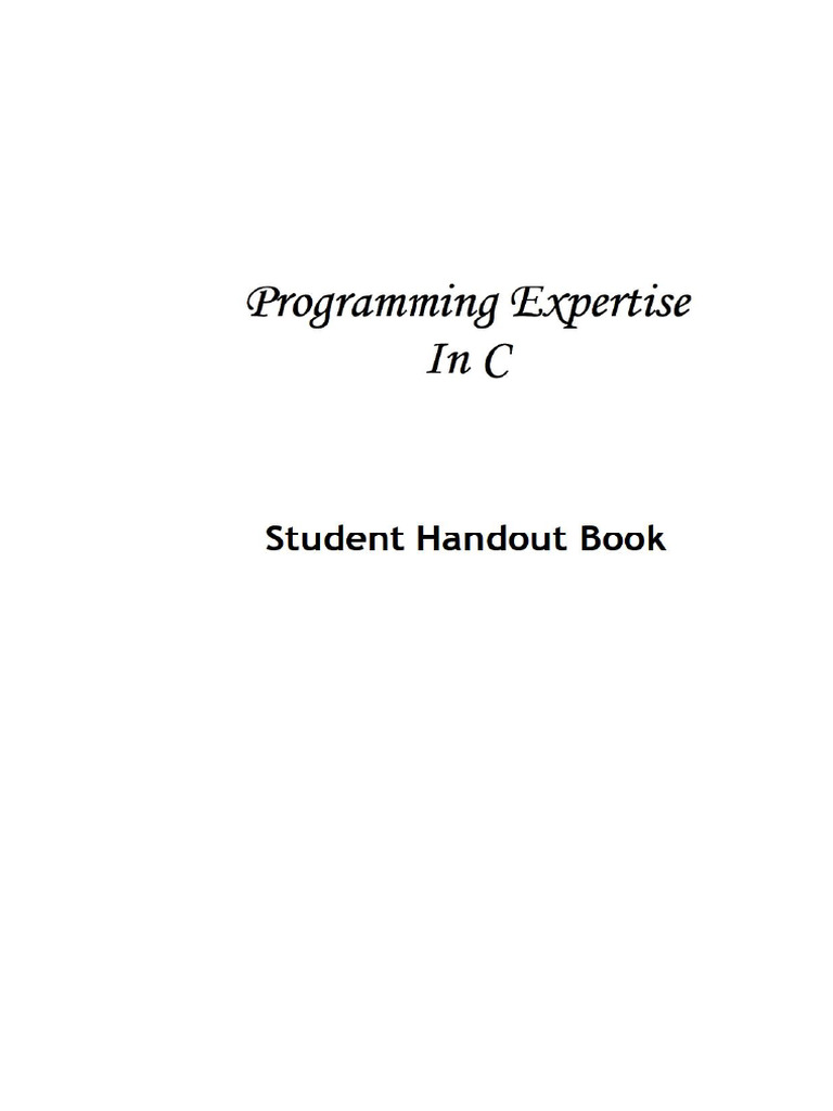 CMP 502- Programming Expertise in C Handout Book (1) | PDF