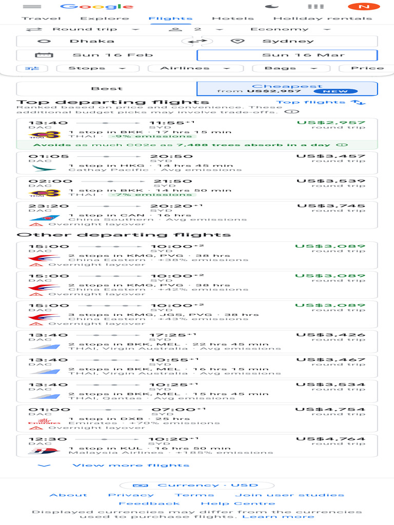 Dhaka To Sydney Google Flights | PDF | Aviation | Airlines