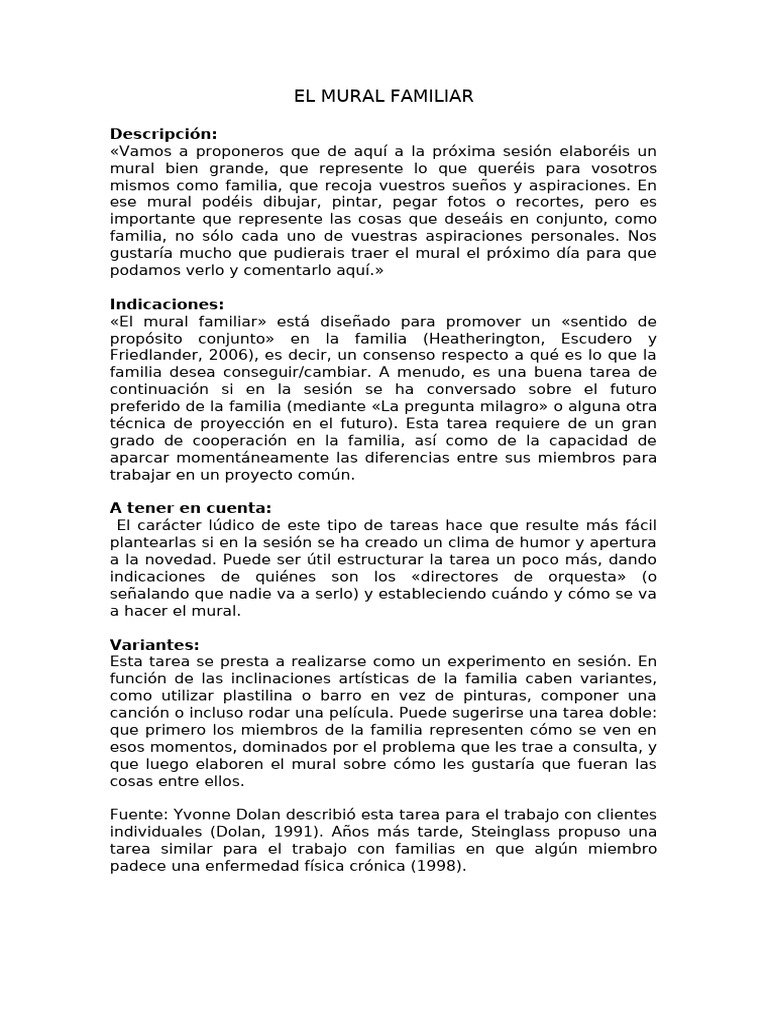 Mural Familiar: Creatividad y Convivencia | PDF