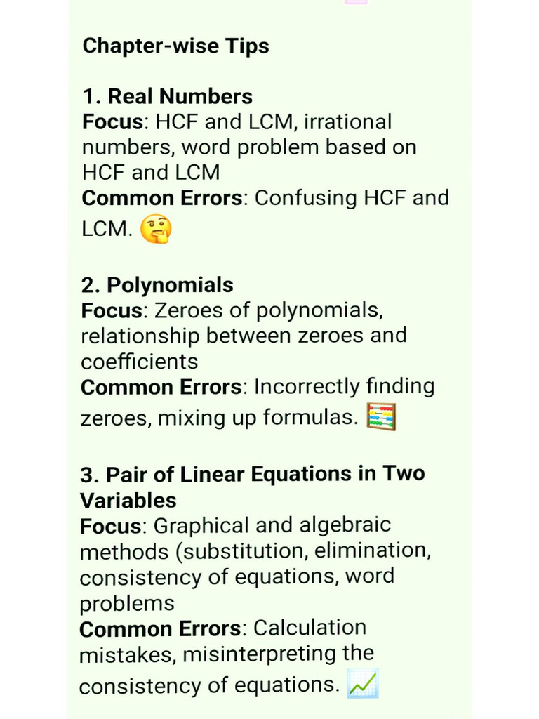 Chapterwise Tips | PDF
