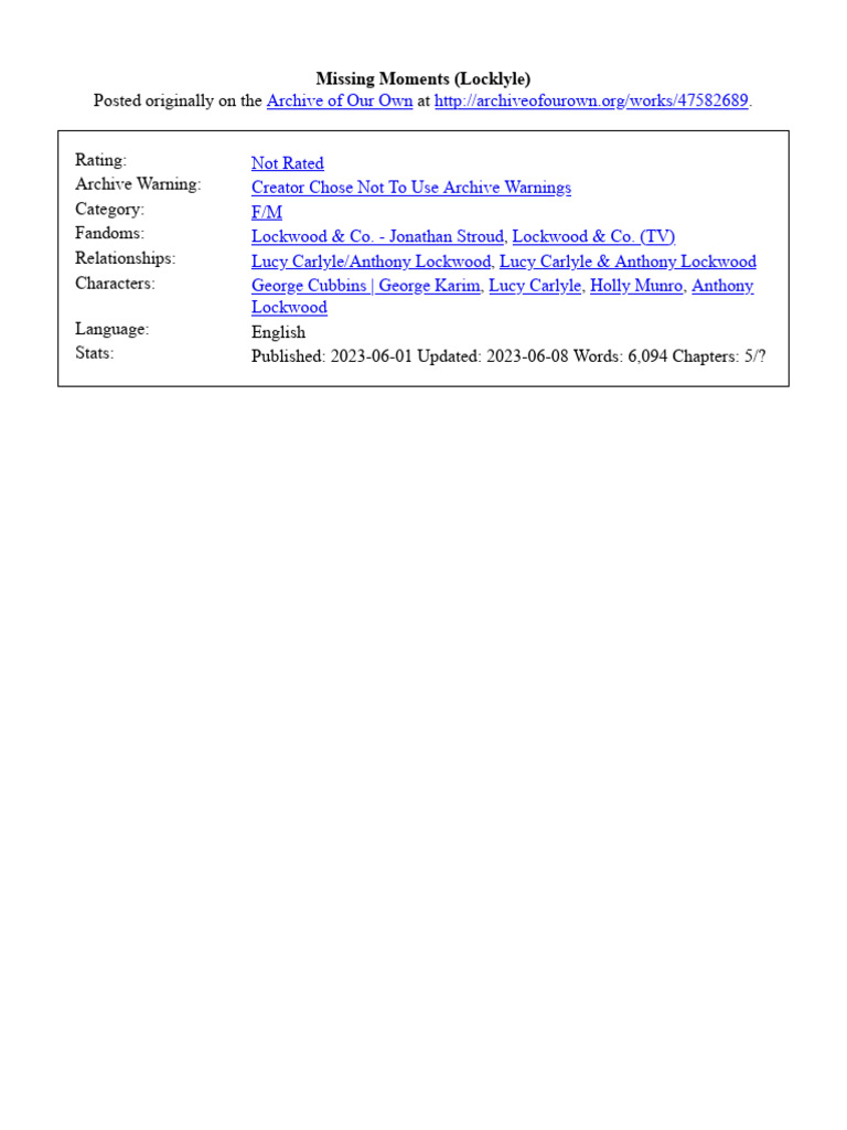 Missing Moments Locklyle | PDF