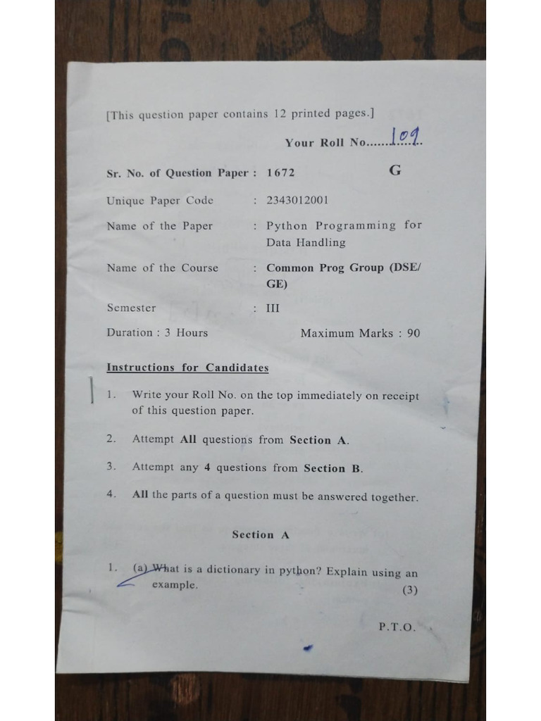 Python Programming for Data Handling | PDF