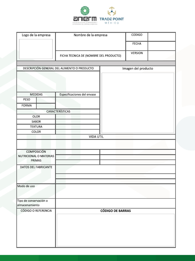 Ficha Técnica Formato Editable | PDF