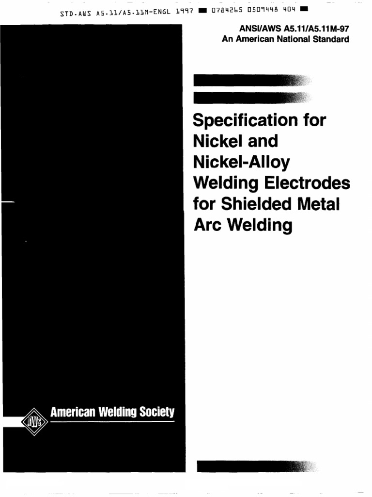 Nickel Alloy Welding Electrodes Specification | PDF | Welding ...