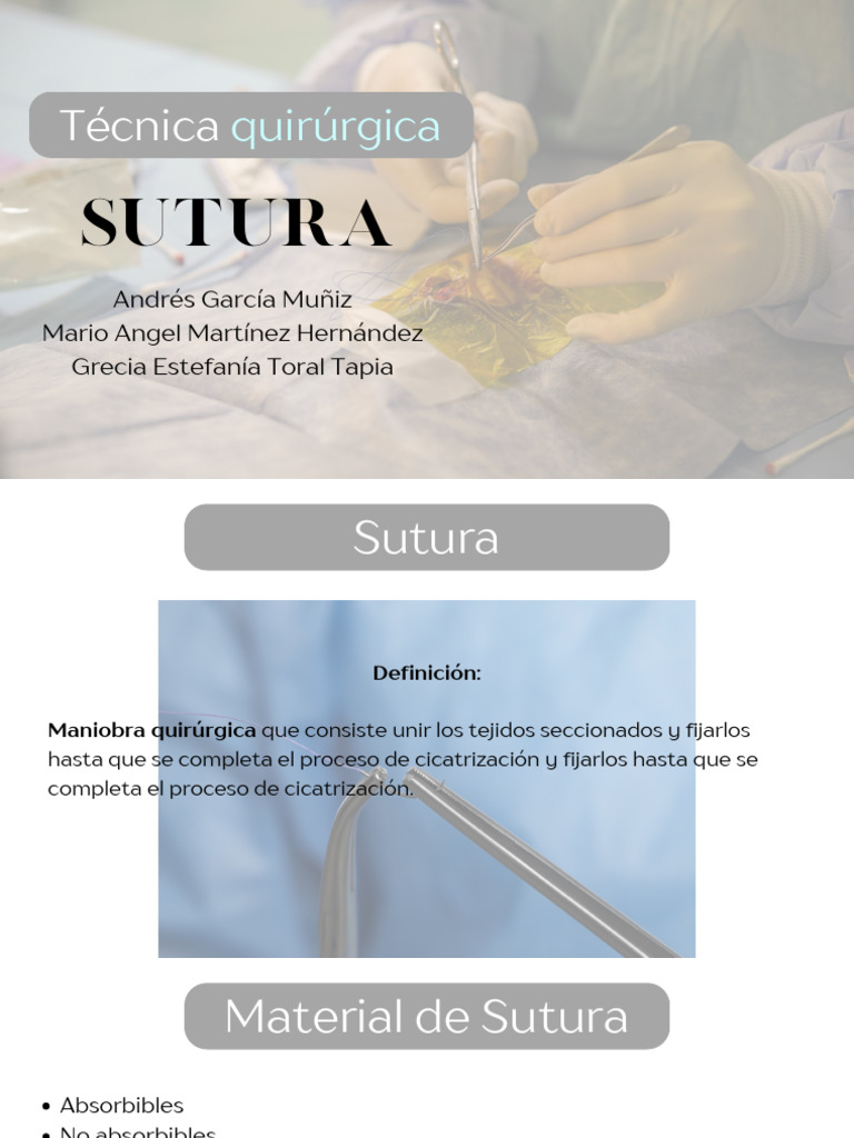 Tipos de Suturas | PDF | Sutura Quirúrgica