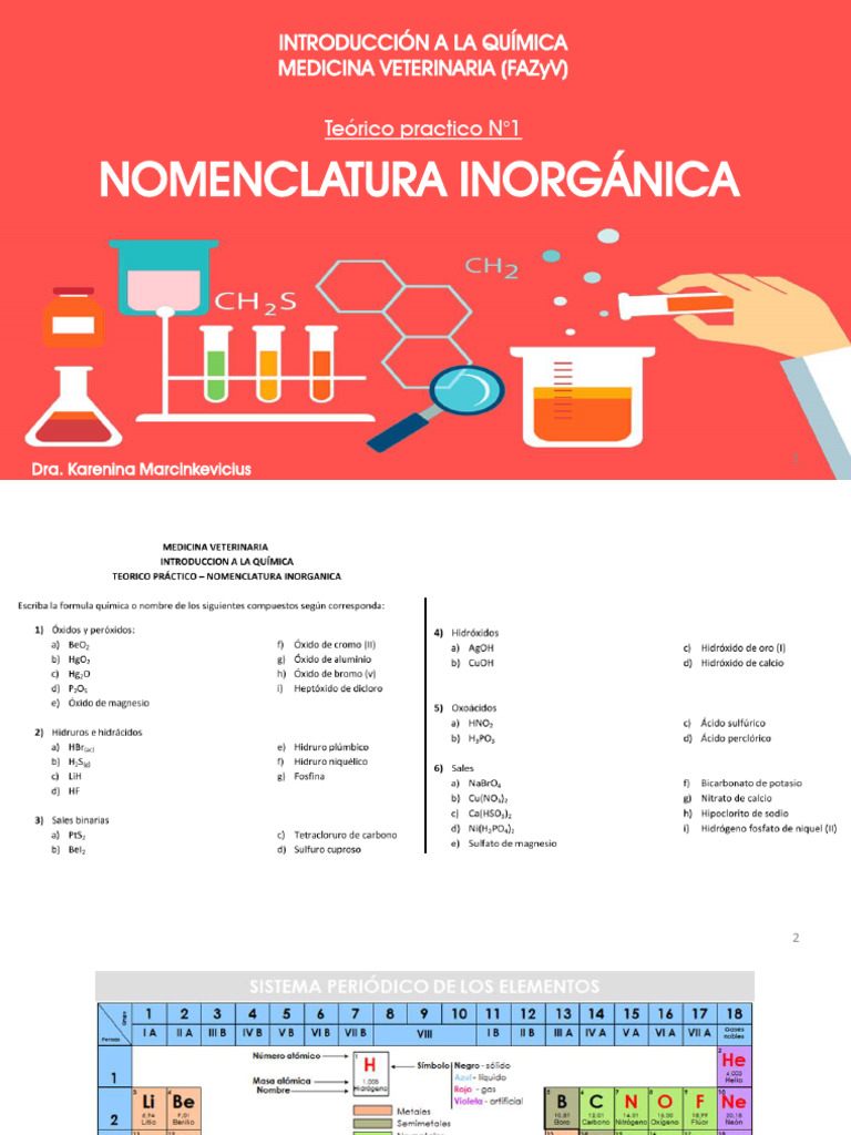TP1 Nomenclatura 2023 | PDF | Ácido | Óxido