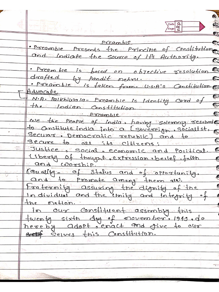 Preamble Full Detail Note | PDF