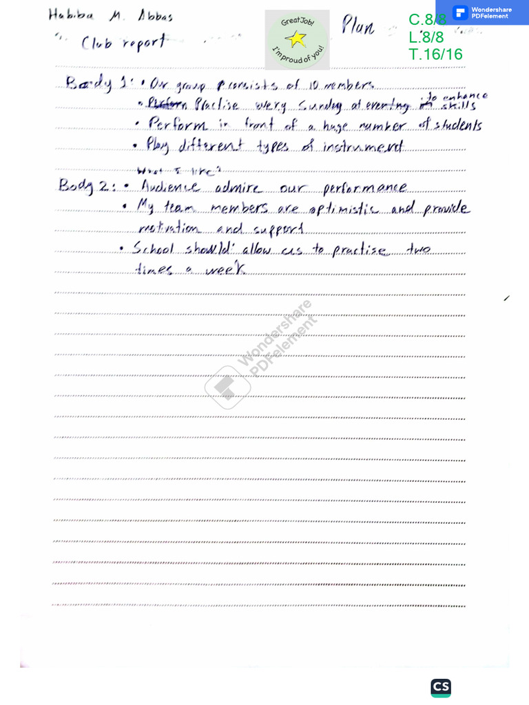 Habiba M. Abbas Club Report Writing | PDF