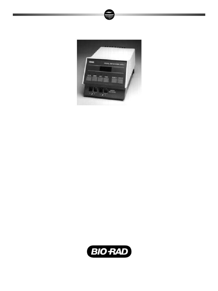 Biorad Model 200 Power Supply | PDF | Power Supply | Gel Electrophoresis