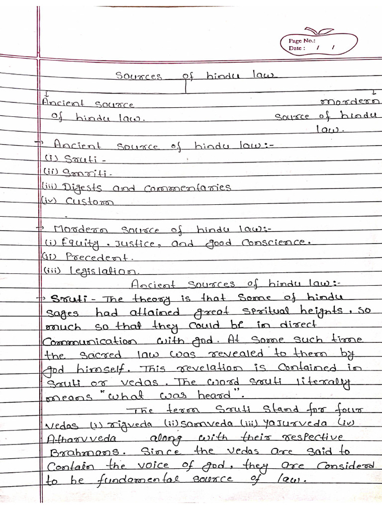 Shruti and Smriti As Source of Hindu Law | PDF