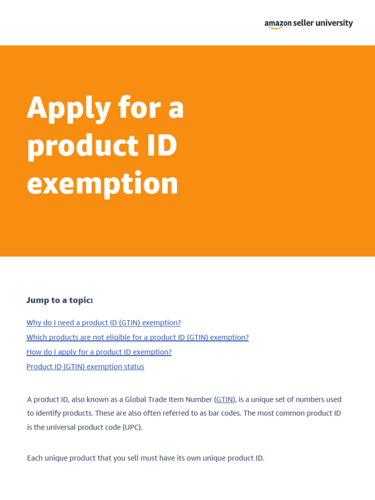 06-Apply For A Product ID Exemption July 27 - LO1 | PDF