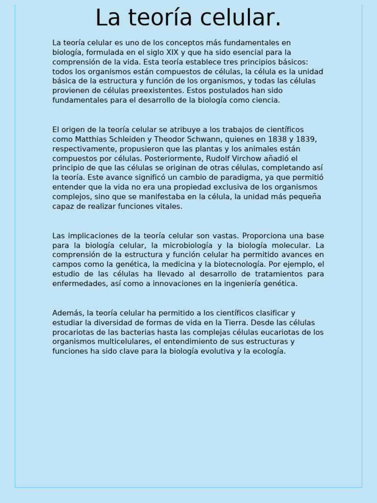 Teoría celular | PDF